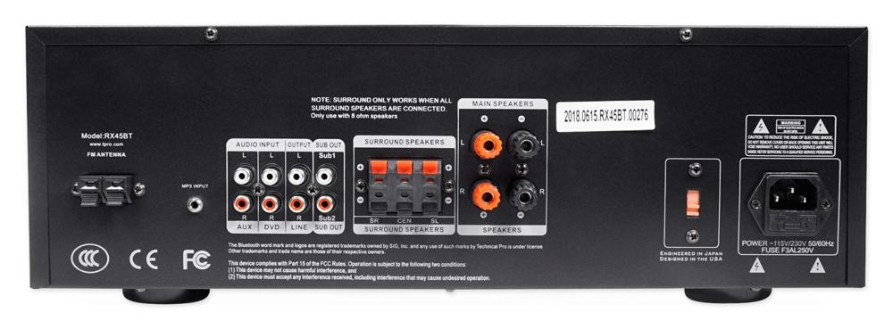 Technical Pro RX45BT Home Theater Receiver 1000w Amplifier Bluetooth ...