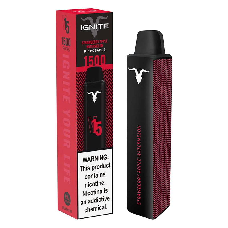 Vape Electronico Ignite V15 1500 Puffs Nic 5G Strawberry Apple ...