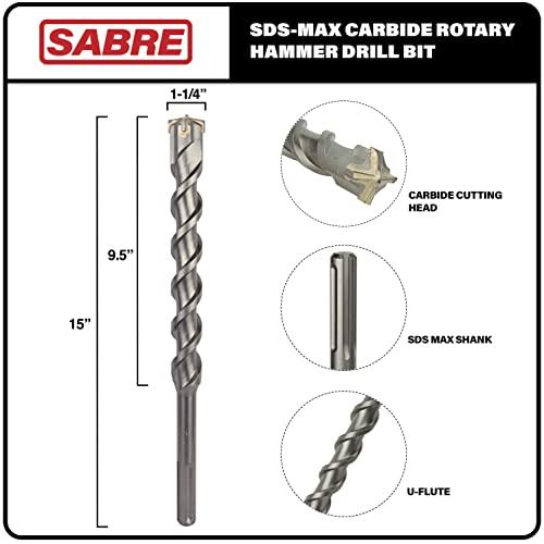 Sabre Tool 1-1/4 pulgadas x 15 pulgadas SDS MAX Broca de martillo ...