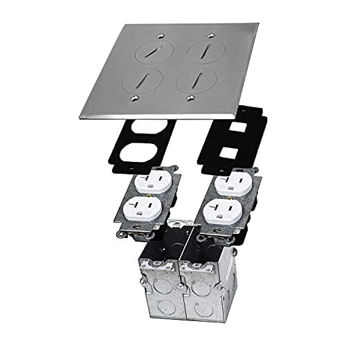 Floor Box Coin Open Kit by Enerlites 975510-SS Electrical Outlet ...