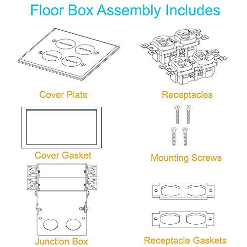 Floor Box Coin Open Kit by Enerlites 975510-SS Electrical Outlet ...