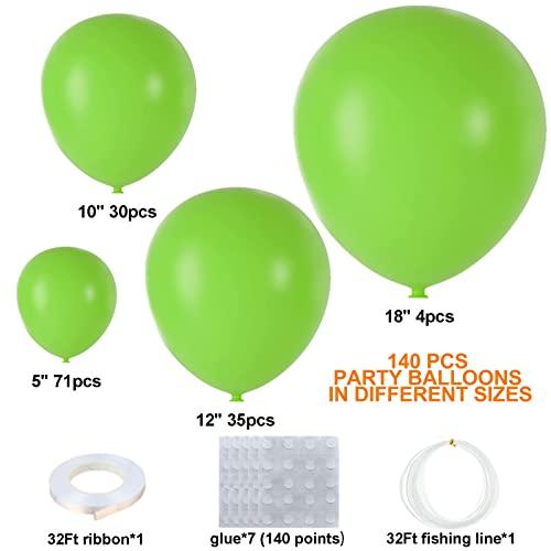 140 piezas de globos verde lima, kit de arco de guirnalda de globos ...