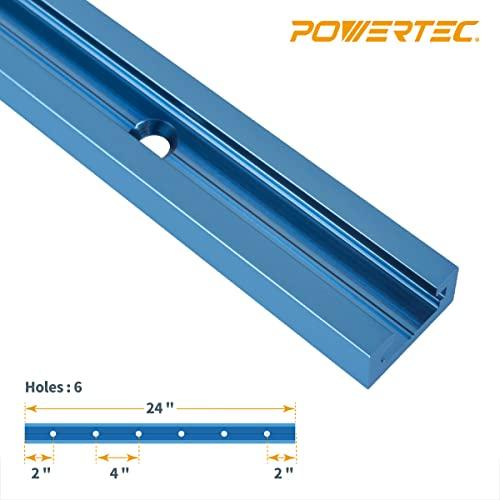 POWERTEC 71118 24 Inch Double-Cut Profile Universal T-Track with ...