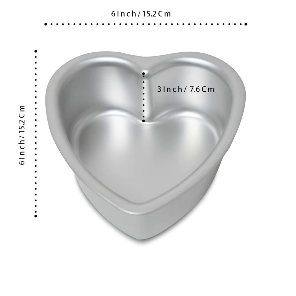 kefyixc Heart-shaped cake pan, heart-shaped cake tin, aluminum, 6-inch ...