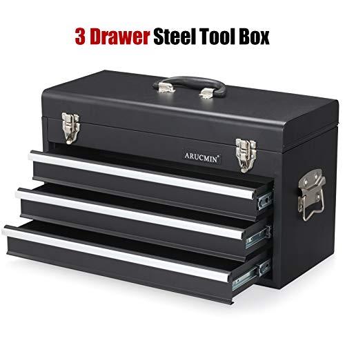 ARUCMIN 20 Steel Tool Box 3 Drawer Box Storage Organizer Professional ...
