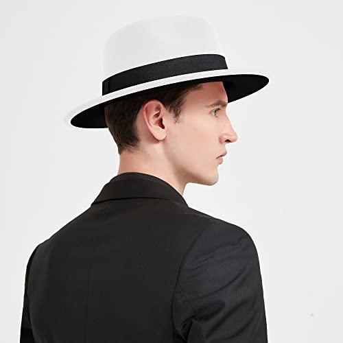 SAJUZEN Sombreros Fedora para mujer y hombre, sombreros Fedora de ala ...