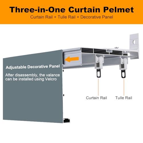 Hoeflife Sistema de Riel para Cortinas, Caja de Montaje en Techo de ...