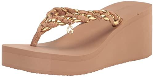 GUESS Womens DABER Wedge Sandal, Gold 710, 6 : Precio Guatemala