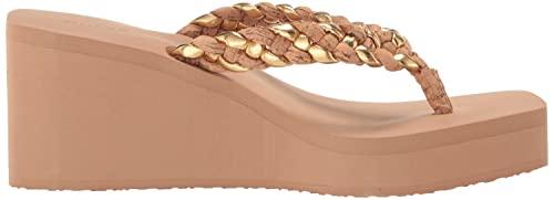 GUESS Womens DABER Wedge Sandal, Gold 710, 6 : Precio Guatemala