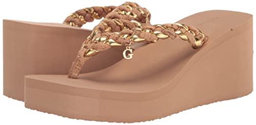 GUESS Womens DABER Wedge Sandal, Gold 710, 6 : Precio Guatemala