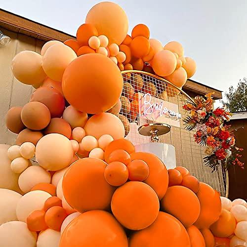 Globos de doble relleno de color naranja quemado, 134 piezas, kit de ...
