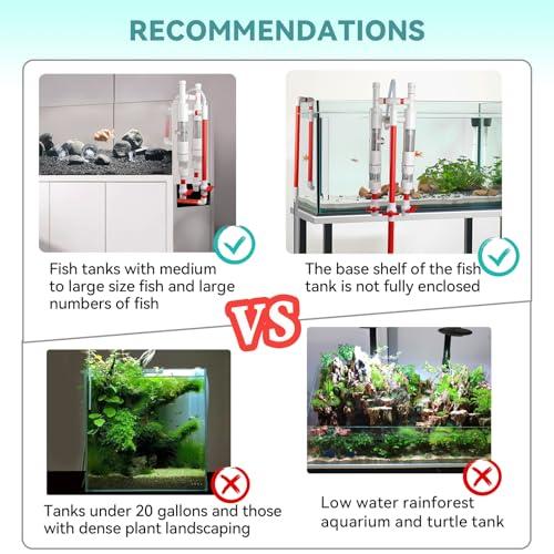 hygger Aquarium Fish Waste Collector, Aquarium Filter Accessory, External Hanging DIY Aquarium ...