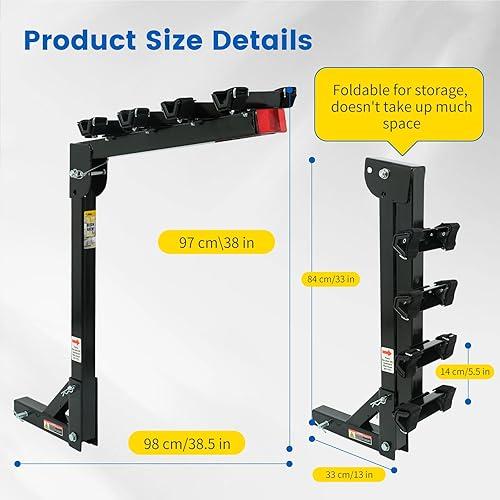 MaxxHaul 70210 Hitch Mount Bike Rack 4-Bike Rack, Black For Cars Trucks ...