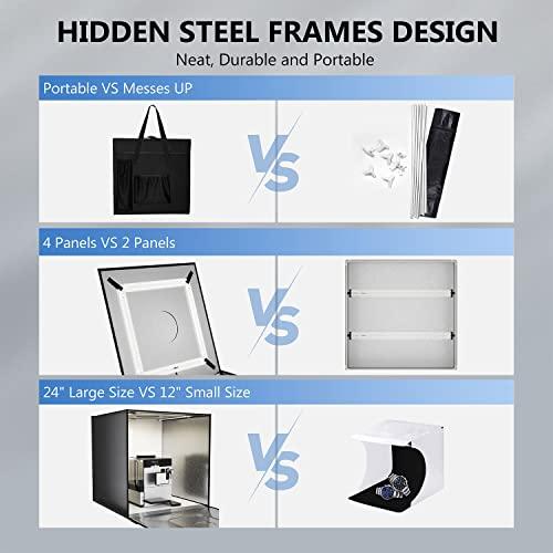 Fotografía con caja de luz fotográfica, Takerers bicolor regulable, kit de carpa para fotografía ...