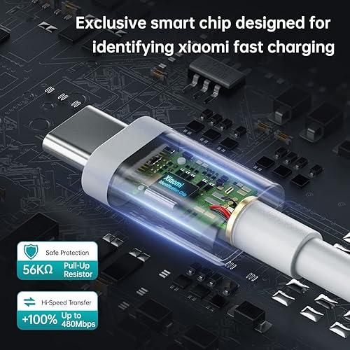 120W for Xiaomi Charger Cable Hypercharge Turbo USB Type C Fast Charging Cable 6A for Xiaomi 14 ...