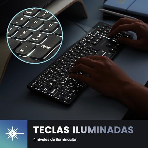 Perixx PERIBOARD-331 Teclado Full-Size USB retroiluminado con Cable ...