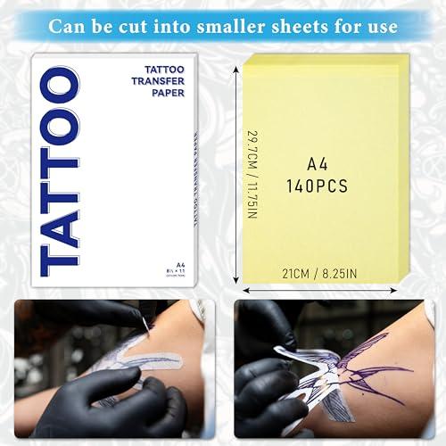 ANSTEEP Tattoo Transfer Paper - 140 PCS Tattoo Stencil Paper, Thermal ...