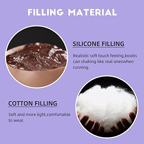Qianbei Peto de Silicona con Cuello Redondo Formas de Pechos de ...