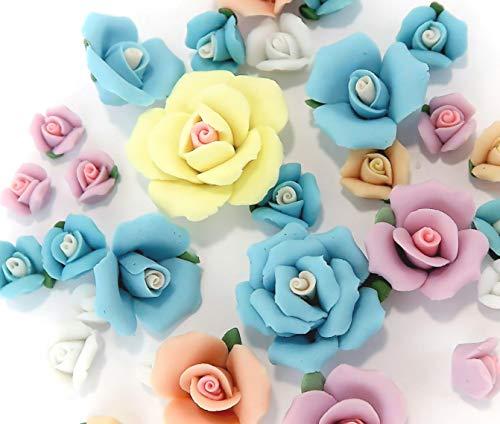 Rosas de porcelana - Flor de arcilla rosa vintage - Rosas de arcilla de ...