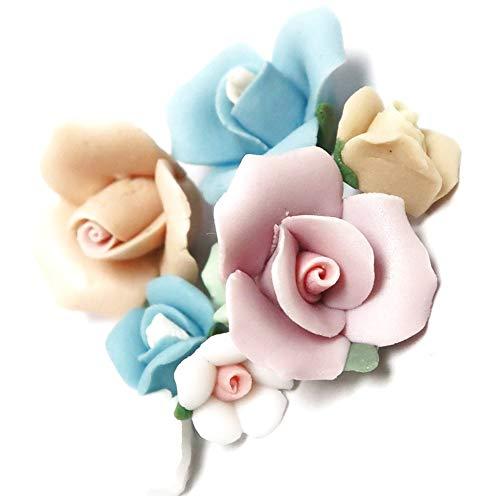 Rosas de porcelana - Flor de arcilla rosa vintage - Rosas de arcilla de ...
