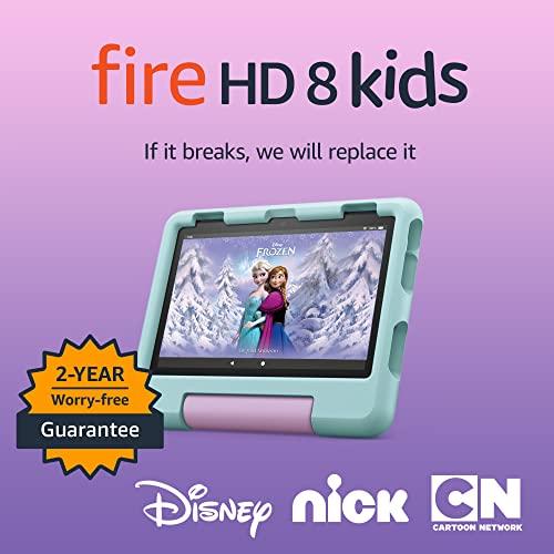 Amazon Fire HD 8 Kids tablet, 8 HD display, ages 3-7, includes 2-year ...