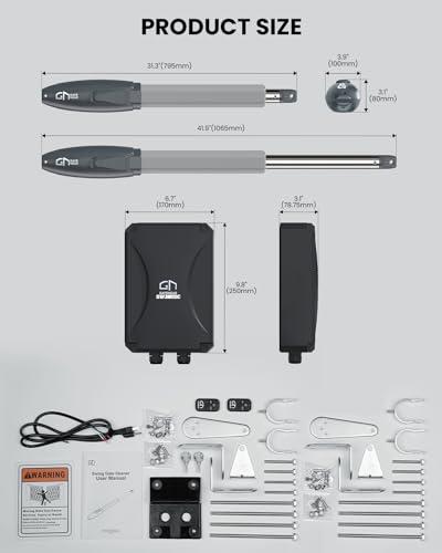 GateNear Automatic Single Swing Arm Gate Opener with Control Box 2X ...