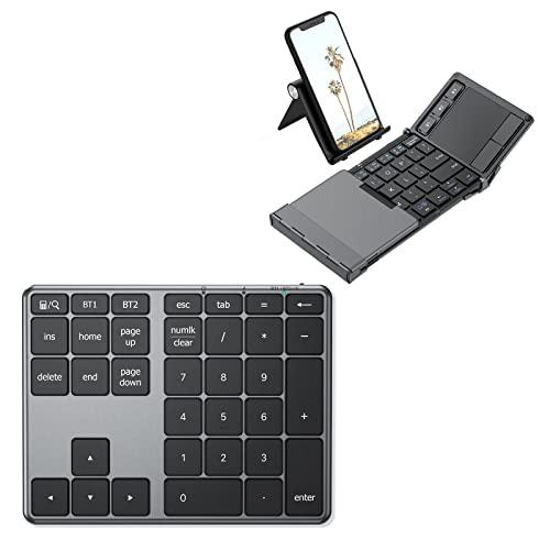 iClever Bluetooth Keyboard, BK08 Folding Keyboard with Sensitive Touchpad (Sync Up to 3 Devices ...