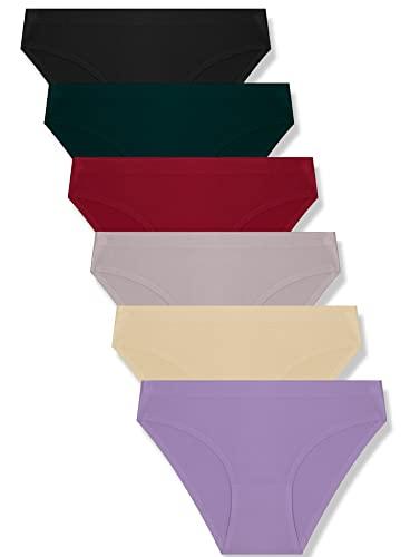 Finetoo 6 PACK La ropa interior hipster sin costuras para mujeres no ...
