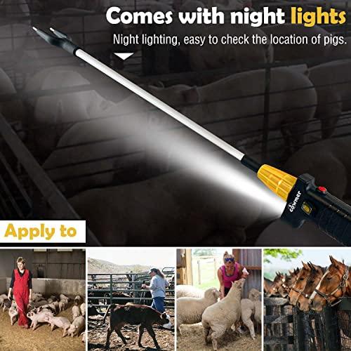 COWMER Rechargeable Livestock Prod，Waterproof Electric Cattle Prod with ...