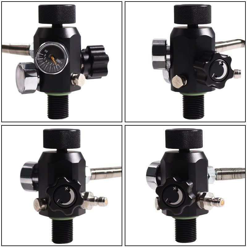 High Eagle M18x1.5 DIN Valve Scuba Adapter with Gauge, Scuba Tank Valve ...