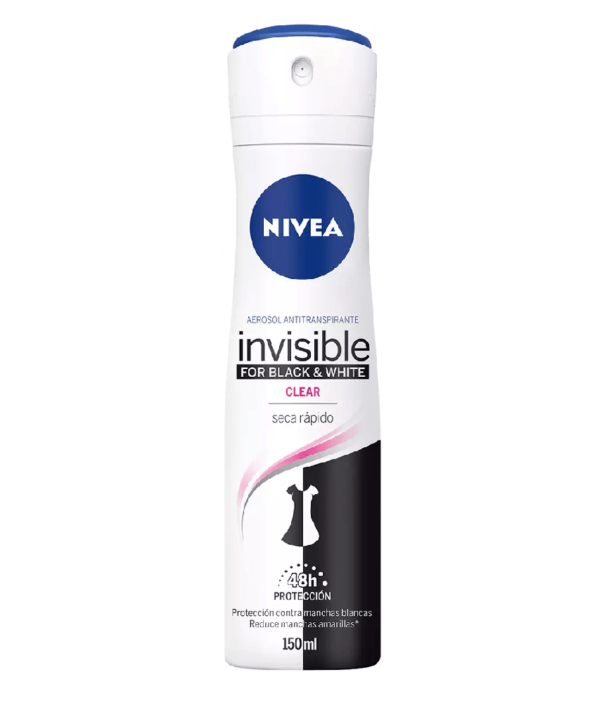 Desodorante En Spray Nivea Invisible B&W Clear, 150Ml : Precio Guatemala